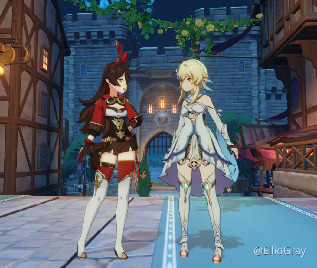 Amber and Lumine ( ᴗ ) Genshin Impact | HoYoLAB