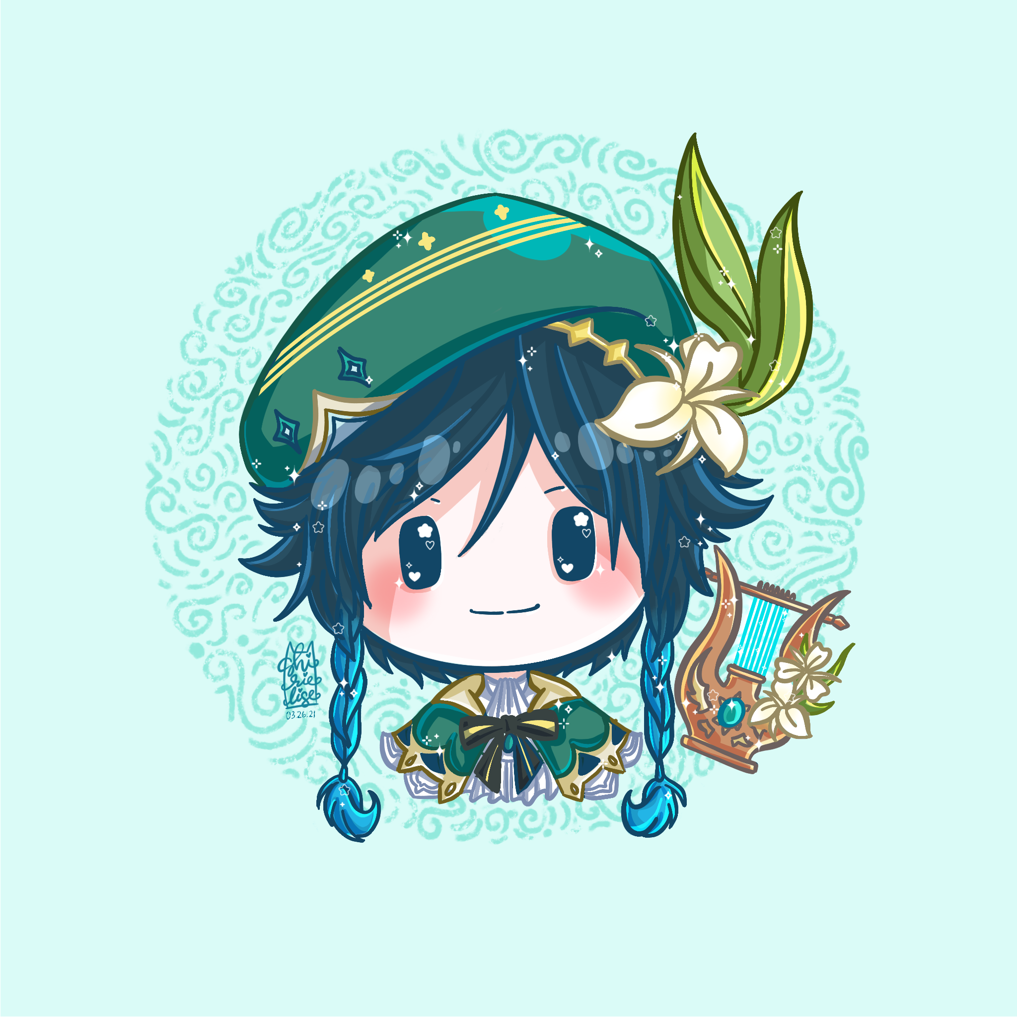 Chibi Venti by Shirielise Genshin Impact | HoYoLAB