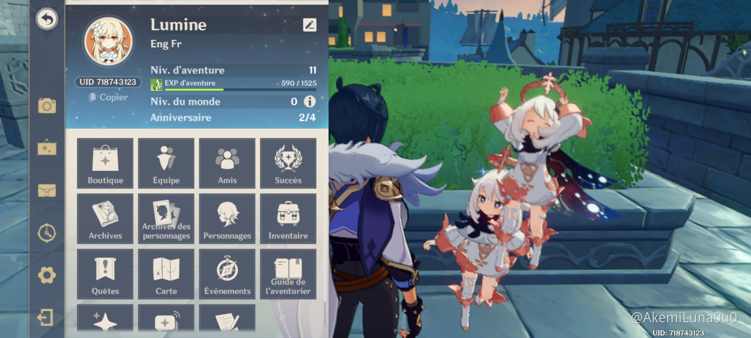 Nouveau compte quelques photos (libre à vous d'ajouter mon UID ...