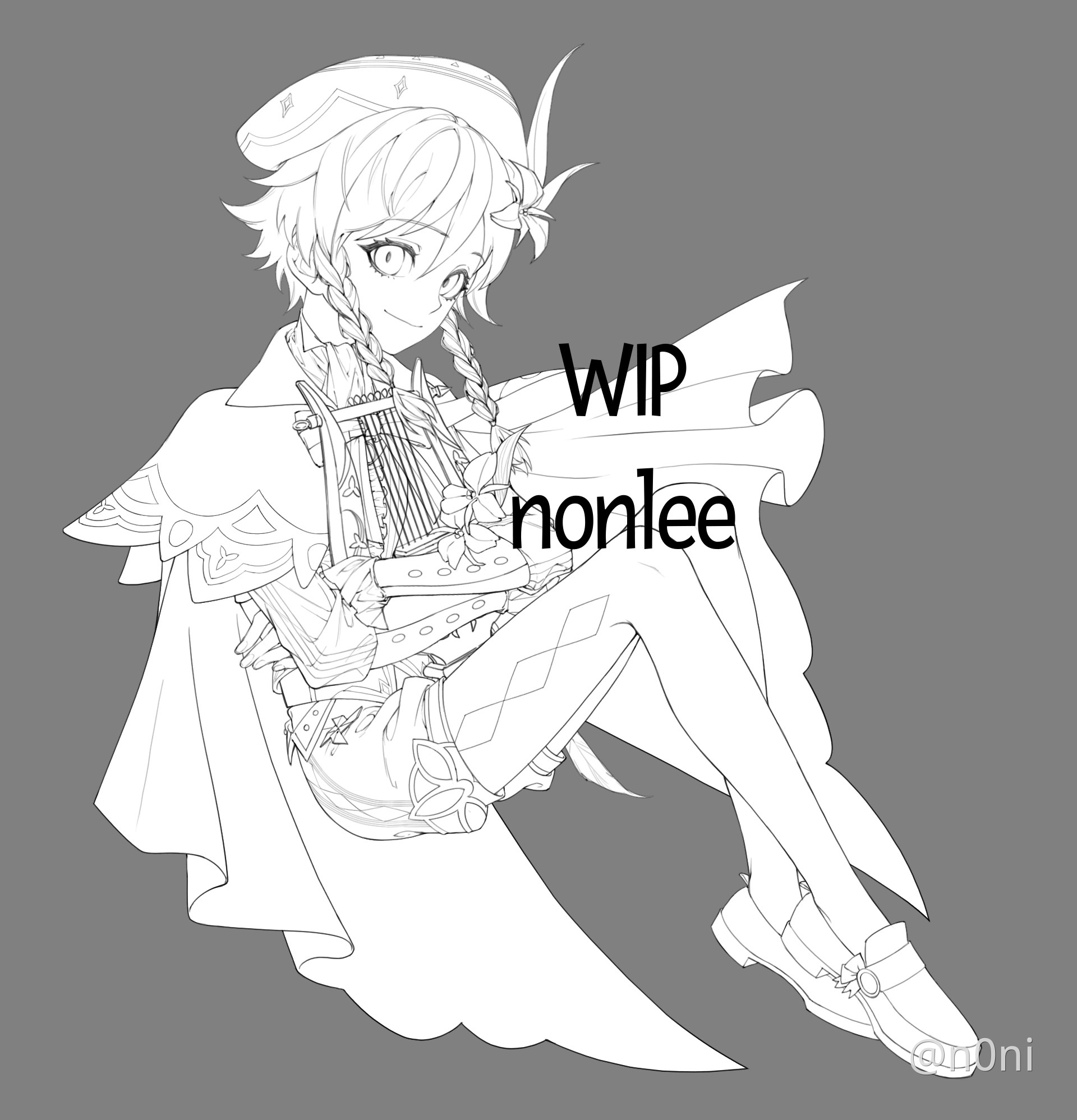 Venti lineart (wip) Genshin Impact | HoYoLAB