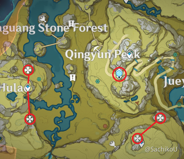 Qinxin Farming Routes (Minimal Climbing, More Gliding) Genshin Impact ...