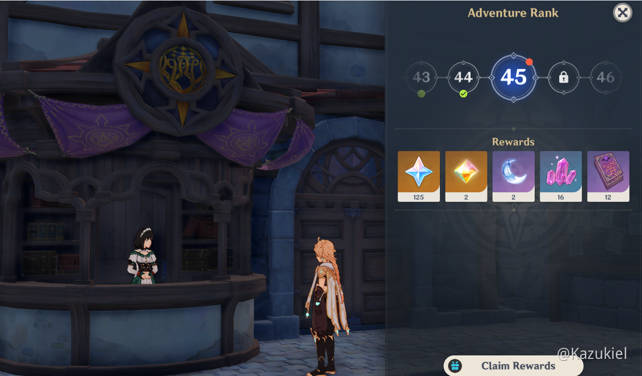 Hello~ Finally after a month I'm AR45. Give me hugs. Genshin Impact ...