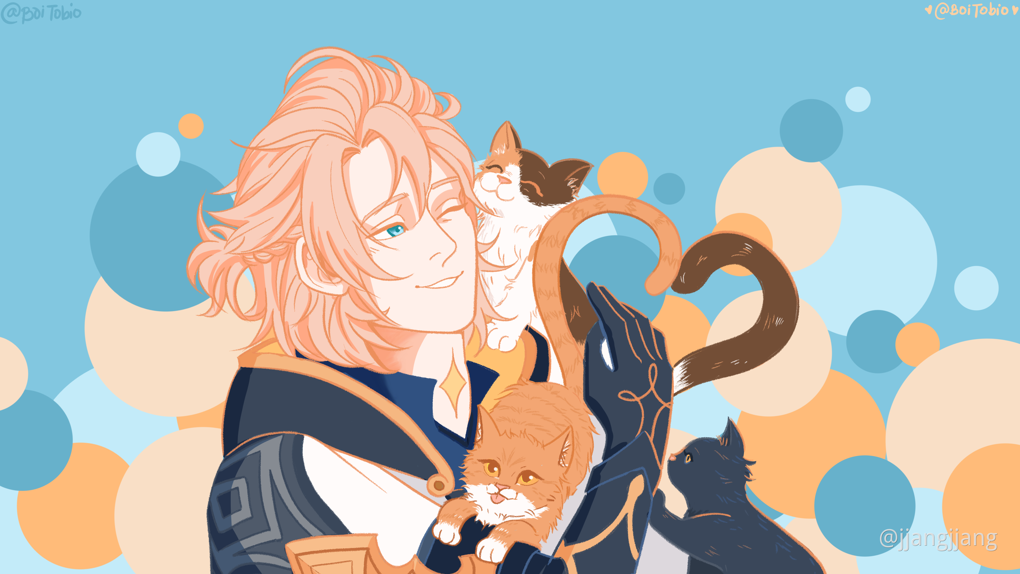 Albedo and kitties!! Genshin Impact | HoYoLAB