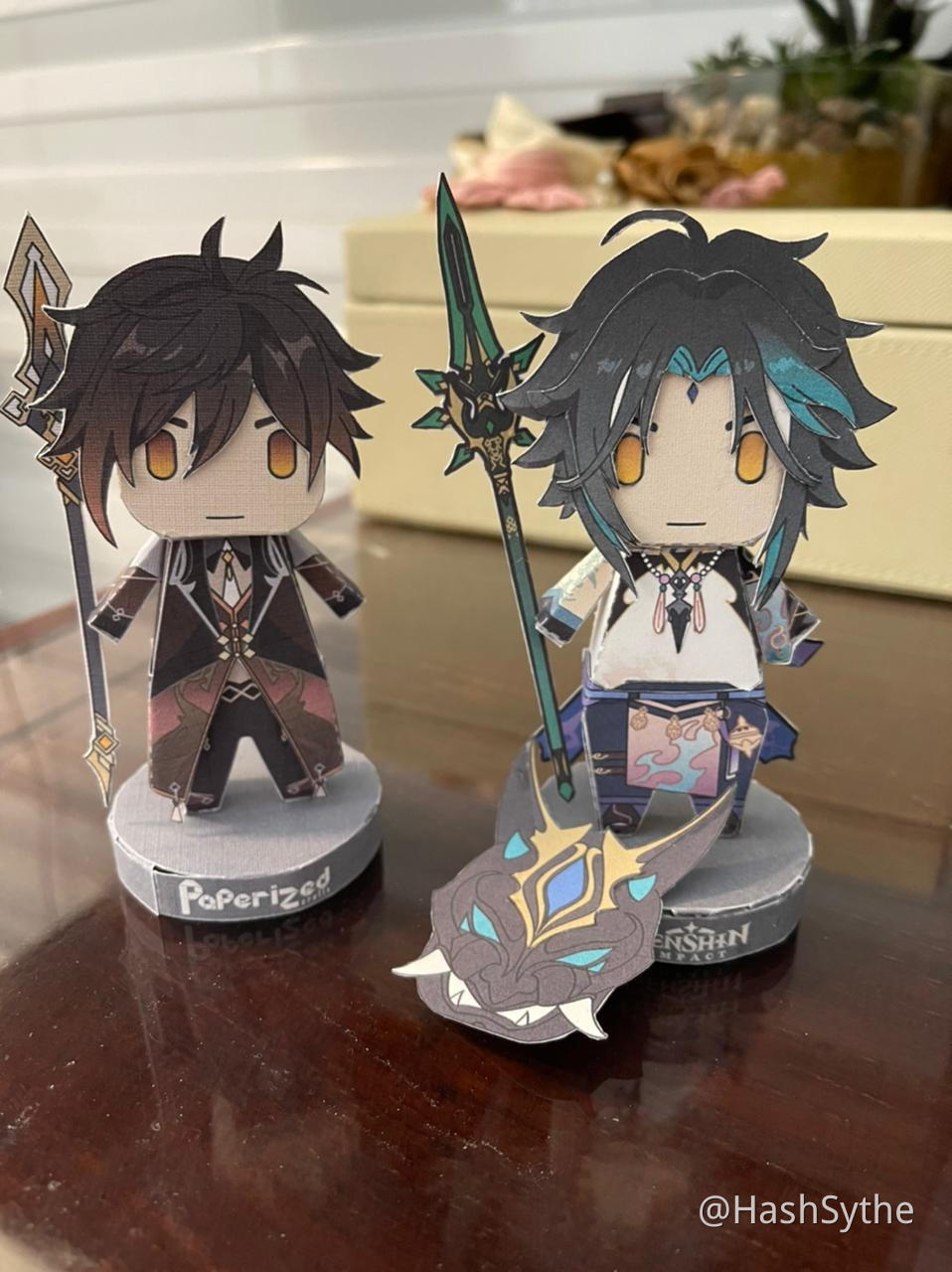 Father and son (Zhong li and xiao) paper figurine Genshin Impact | HoYoLAB