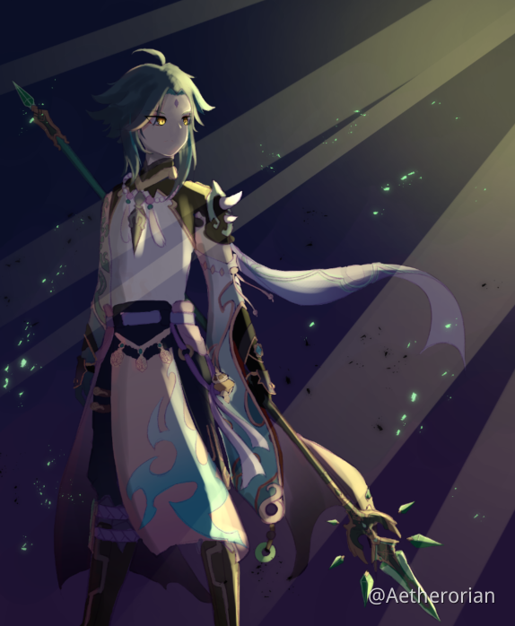 [WIP] Xiao - but I colored it Genshin Impact | HoYoLAB