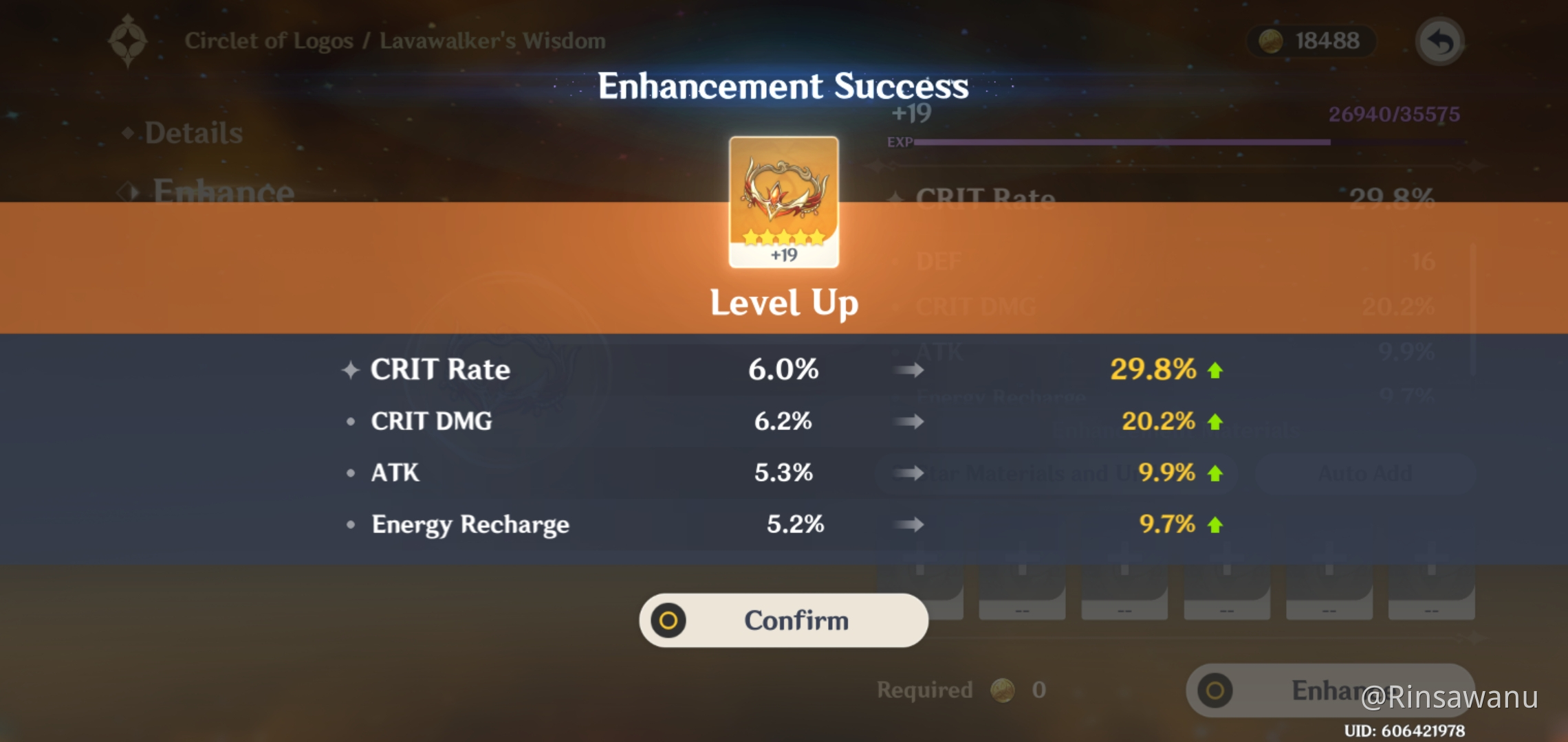 It leveled up te right stat!!!!!!!!!! Genshin Impact | HoYoLAB