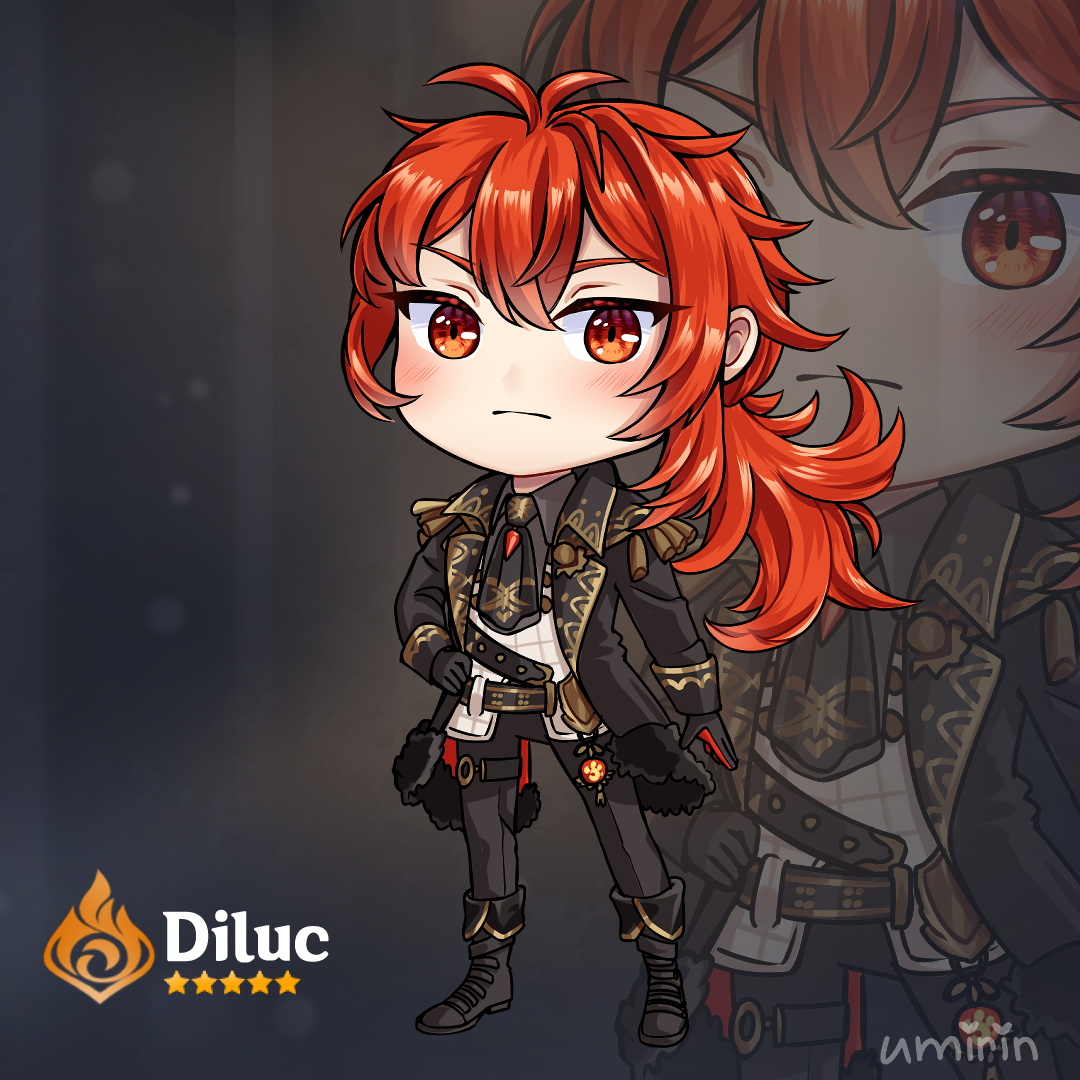 My chibi fanart of Diluc Genshin Impact | HoYoLAB