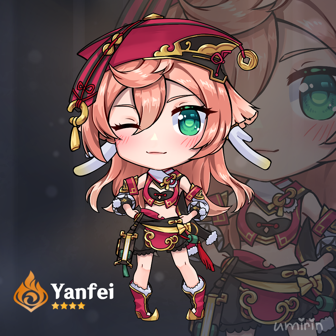 My chibi fanart of Yanfei Genshin Impact | HoYoLAB