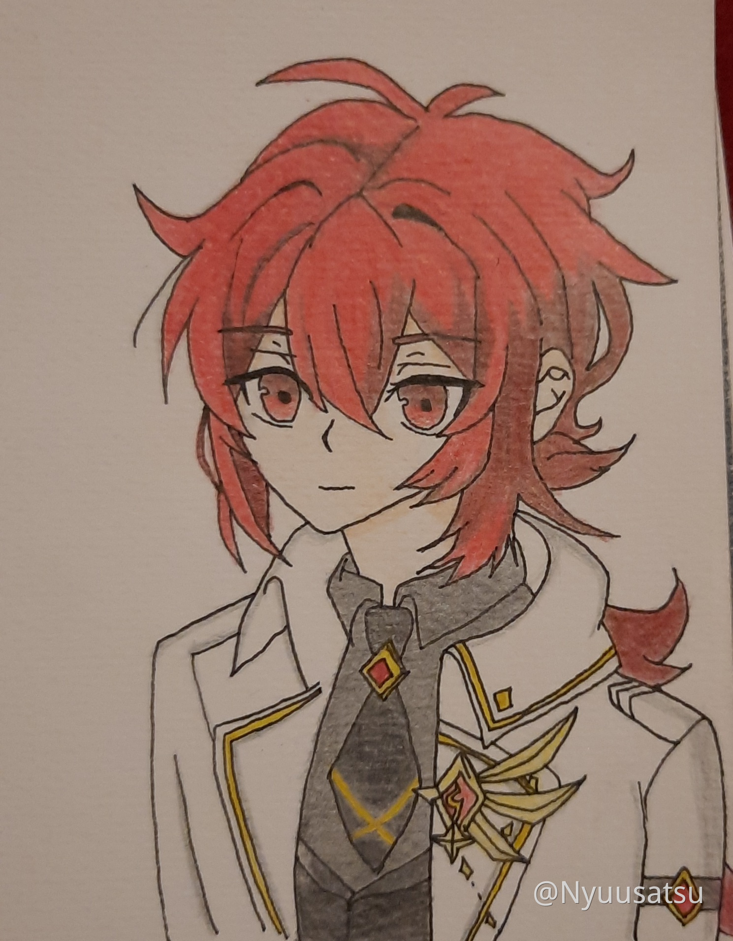 I did a drawing of Diluc :) Genshin Impact | HoYoLAB