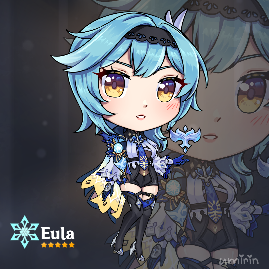 My chibi fanart of Eula Genshin Impact | HoYoLAB