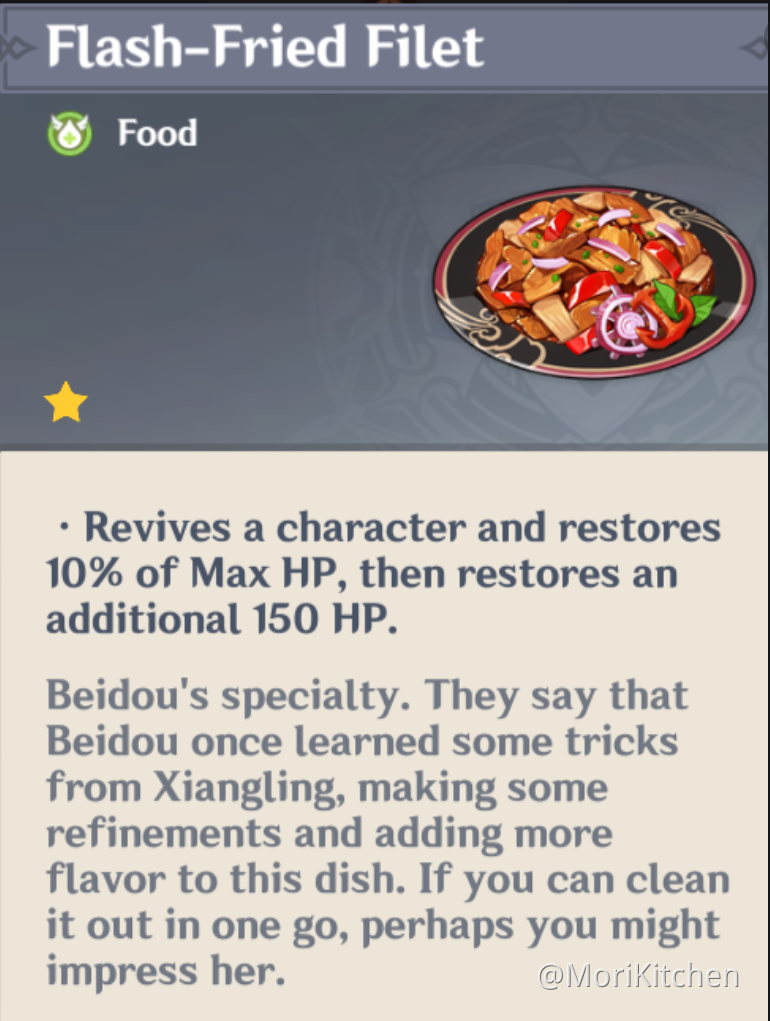【Genshin Impact Recipe】 Beidou’s special dish, "Flash-Fried Filet ...