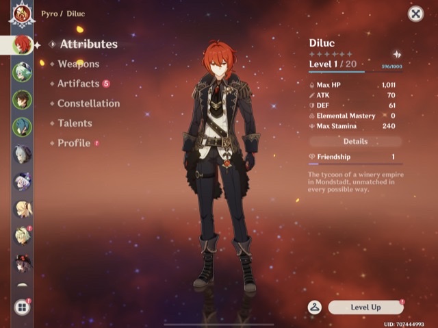 So I recently got Diluc from the standard banner. My main dps are Hu ...