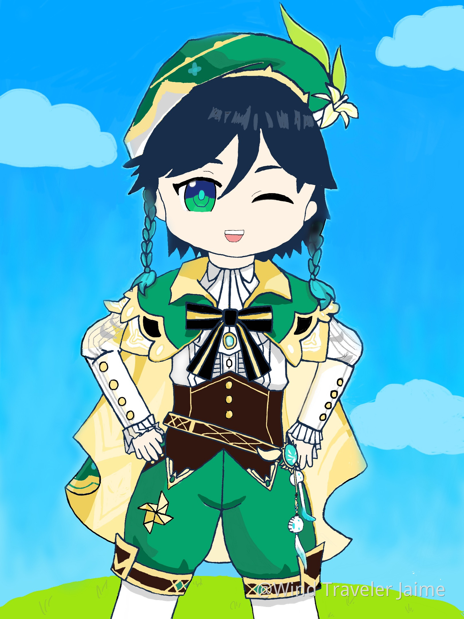 My drawing of Venti!!! Genshin Impact | HoYoLAB