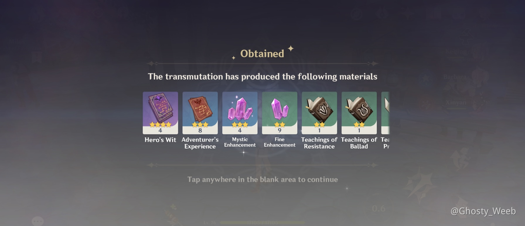 Weekly transmutation done Genshin Impact | HoYoLAB