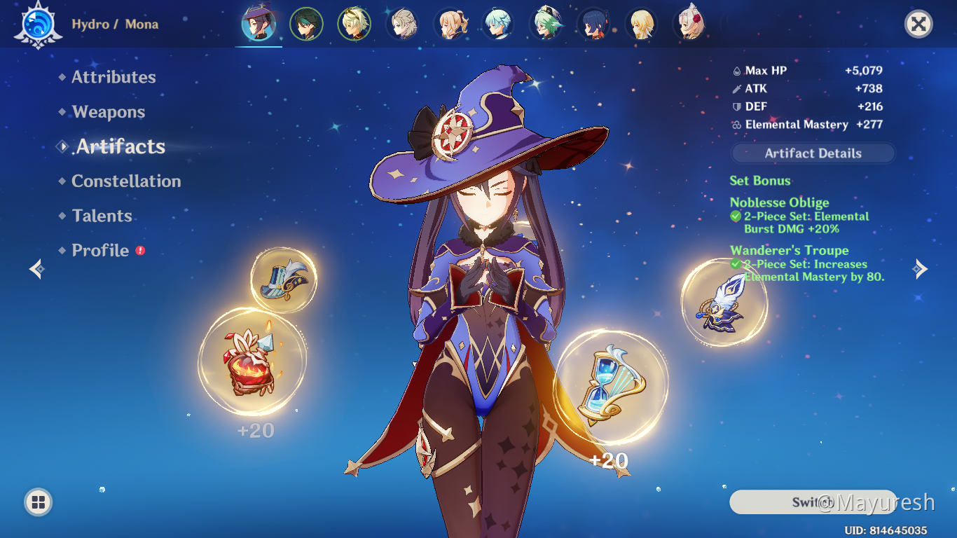 So many of you asked for mona build, secert for 300k crit so here it is ...