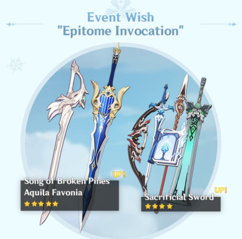 Paimon please be consistent on which Sacrificial Weapon you wish to ...