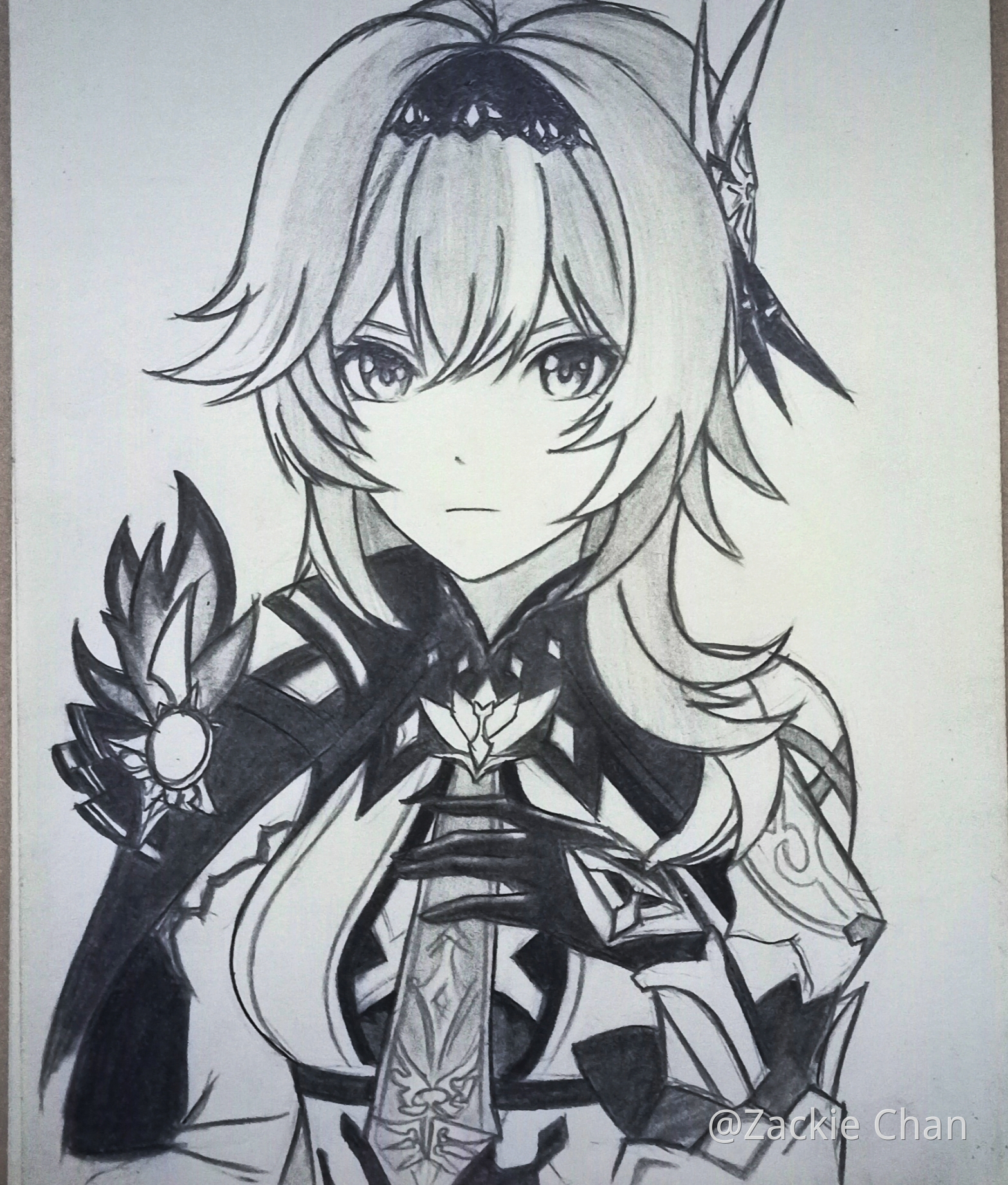 My Eula Pencil Sketch Genshin Impact | HoYoLAB