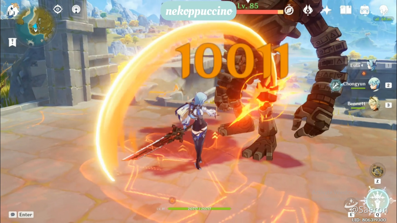 [V1.5 Guide] Testing (Eula) Normal Attacks (Gladiator Ver.) + Bonus ...