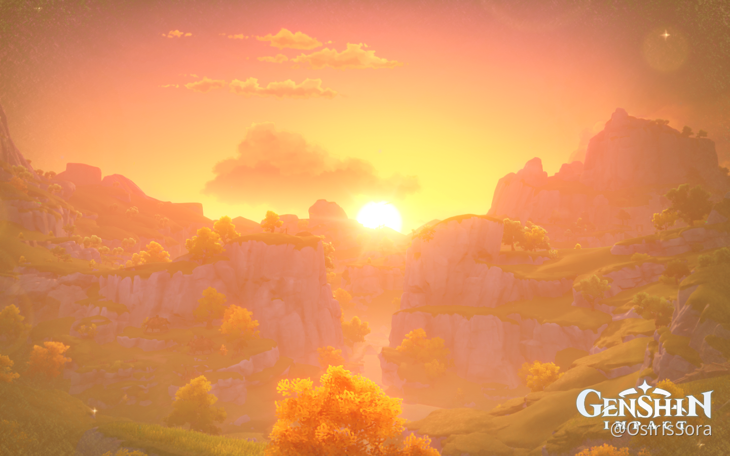 I have an addiction of taking pictures of sunsets... Genshin Impact ...