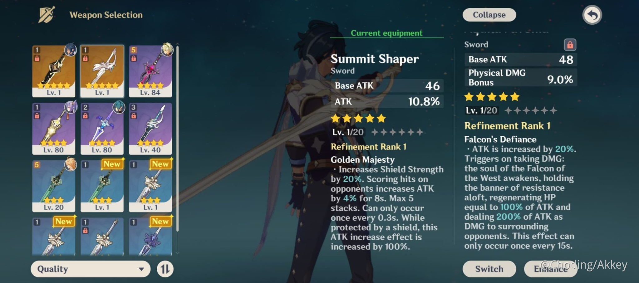 Summit Shaper or Aquila Favonia for Kaeya? Genshin Impact | HoYoLAB