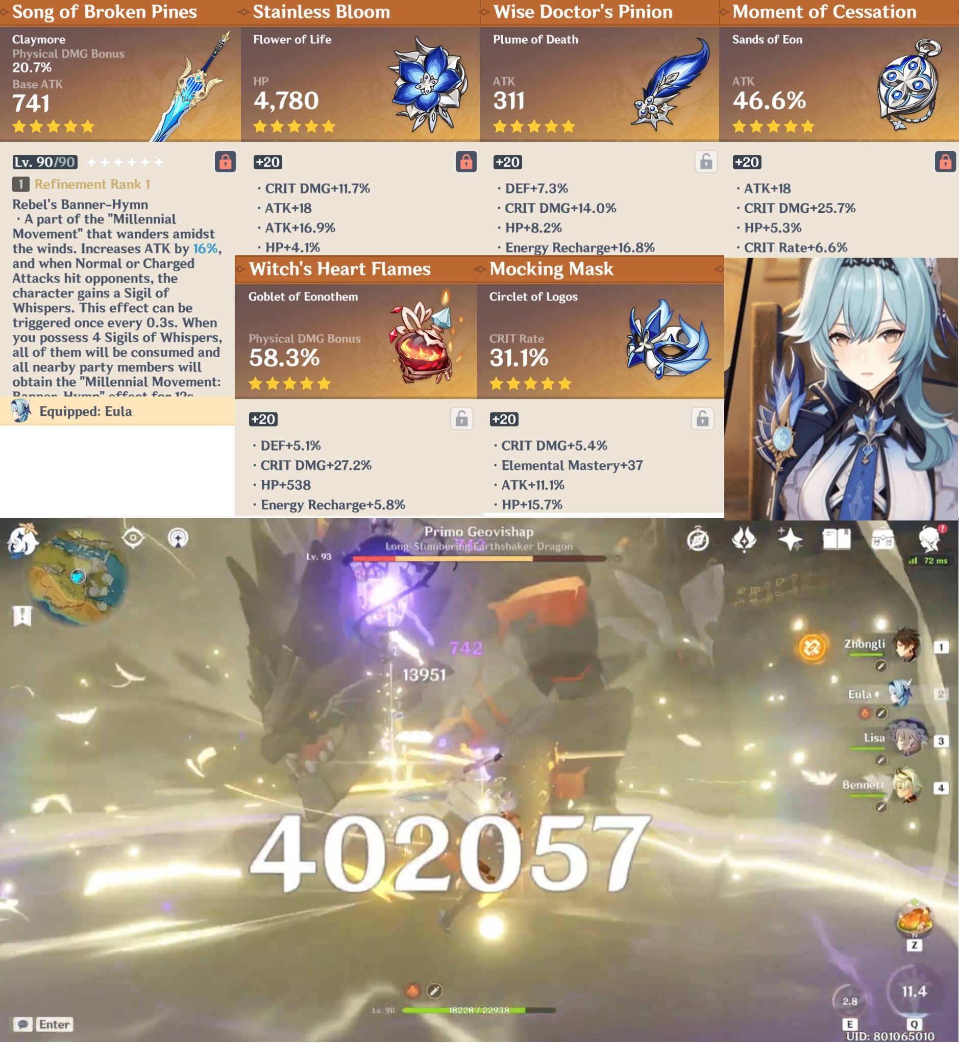 Testing my Eula Team Genshin Impact | HoYoLAB