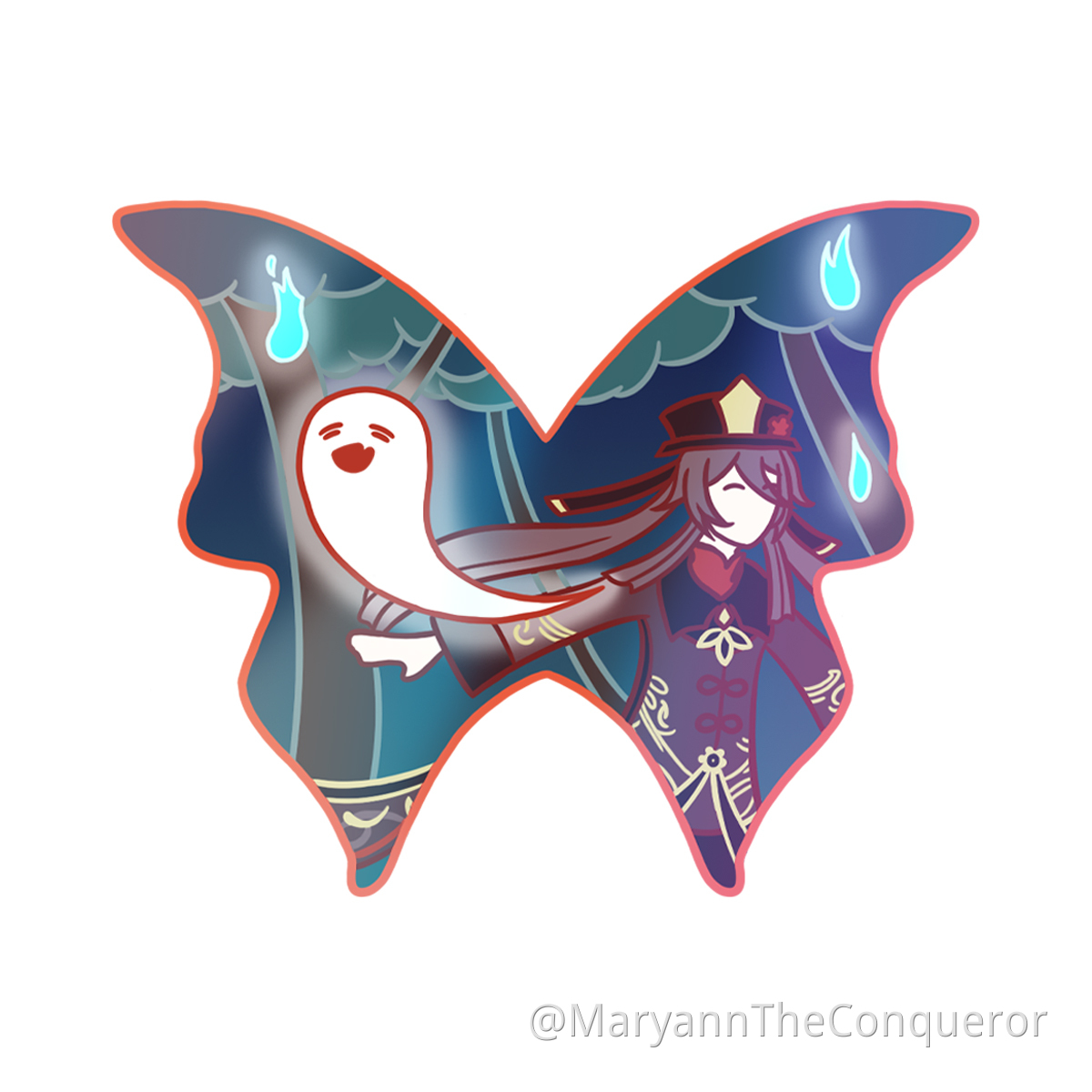 Hu Tao Holographic Sticker Genshin Impact | HoYoLAB