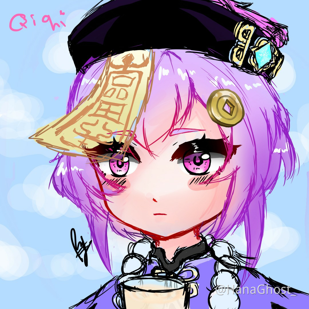 Colored sketch qiqi fanart Genshin Impact | HoYoLAB